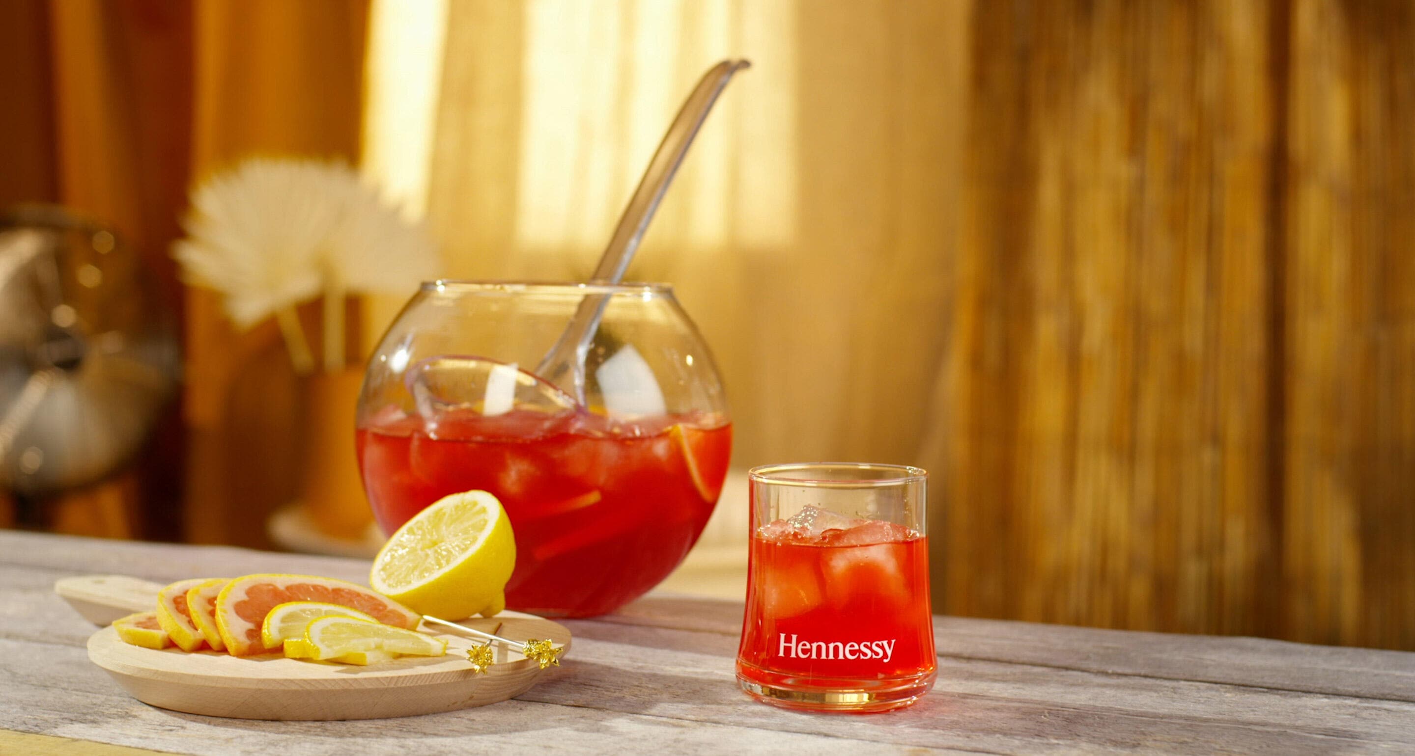 Cognac cocktail with gin Sunset Punch - Hennessy